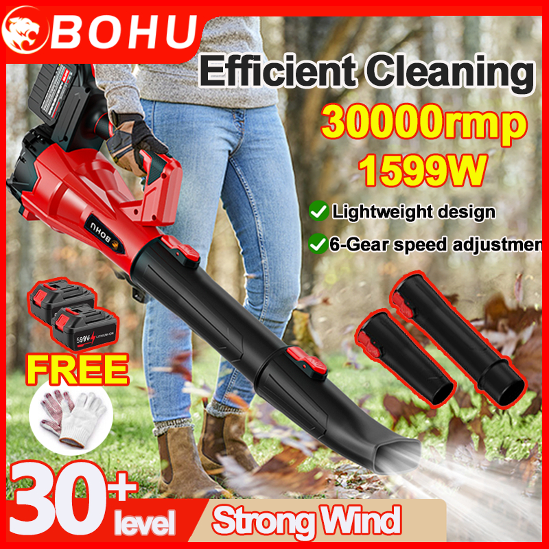 BOHU 2-in-1 Electric Air Blower Cordless Portable Leaf Blower Cordless ...