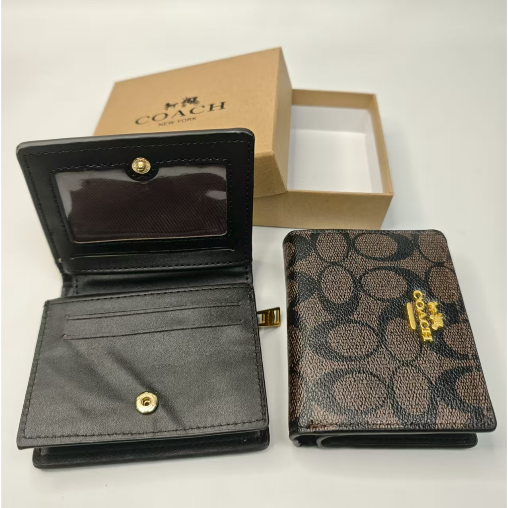New Women's Double Fold Wallet with Loose Change Zipper Storage Bag ...