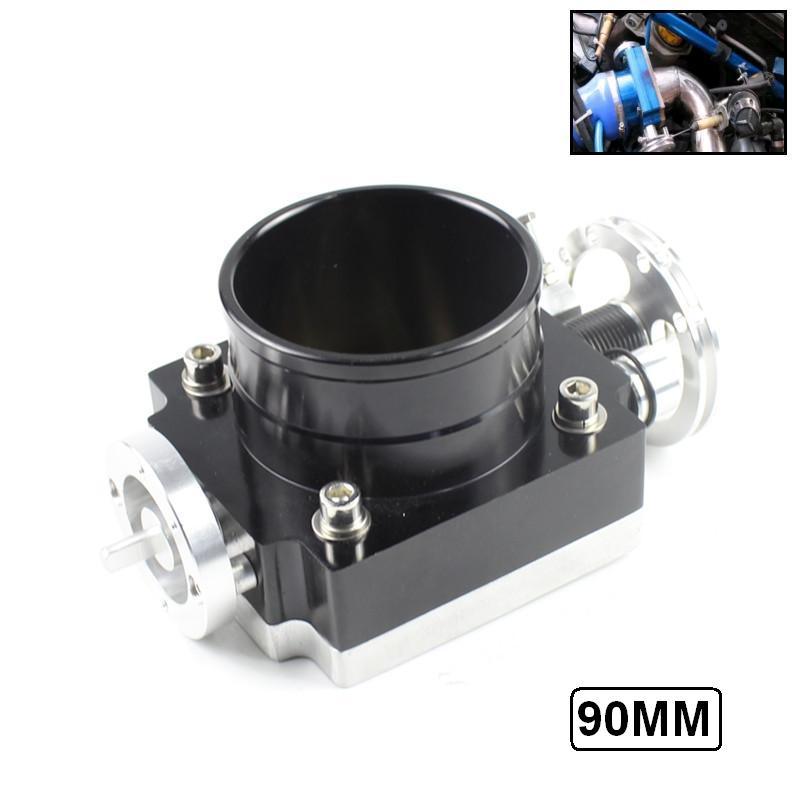 90MM Universal High Flow Aluminum Billet CNC Throttle Body For 3.5 ...