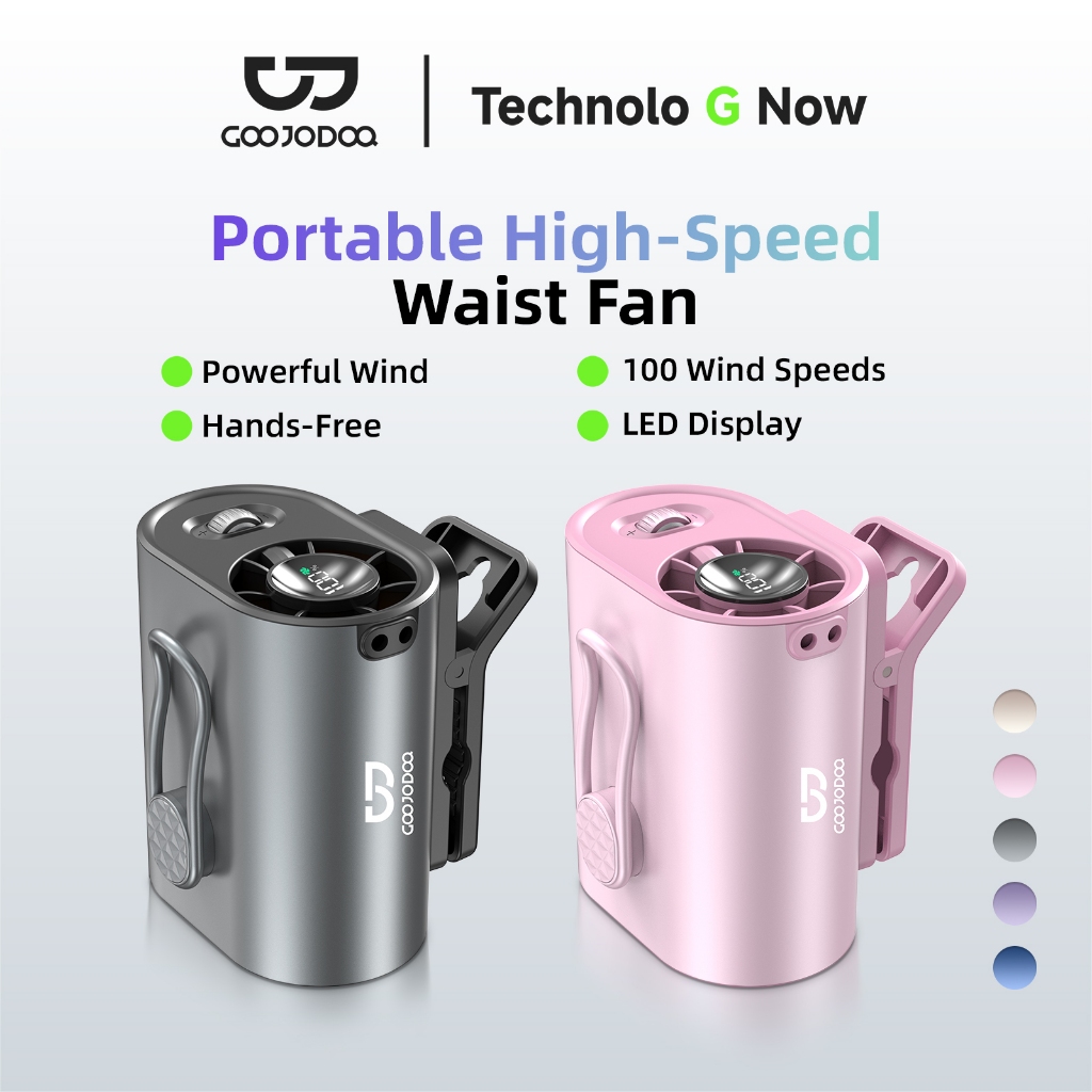 GOOJODOQ Clip-On Waist Fan with 11m/s Wind Speed Strong Wind 9-Hour ...