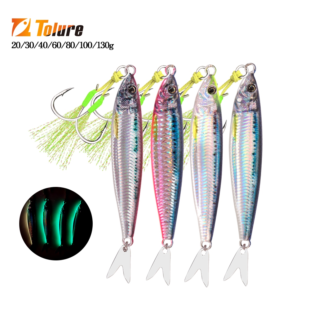 Tolure New Jig Lures 20g 30g 40g 60g 80g 100g 130g 1PC Long Casting ...