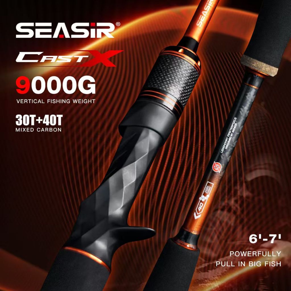 SEASIR Cast X Fishing Rod Carbon Fiber 1.83M-2.1M Zirconia Guide Rings Lure Weight 7-25G 9KG ...