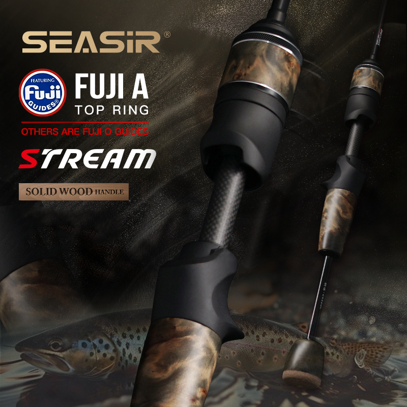 SEASIR Stream Solid Wood Fishing Rod FUJI A+O Guide Rings UL1.57M-1.98M ...