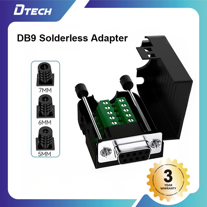 DTECH 9P Male / Female DB9 D-Sub Solderless Connector 9 Pin Serial Port ...