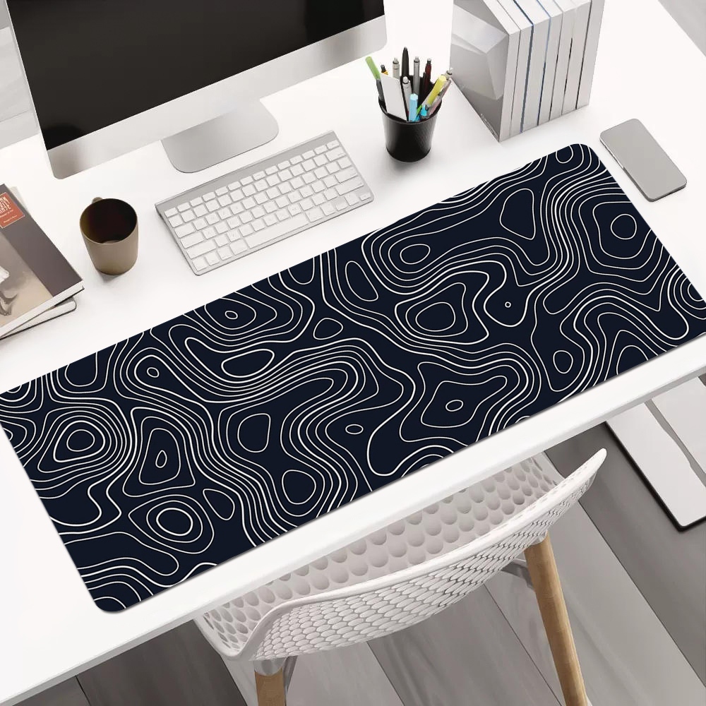 Large Topography Mouse Pad, Topographic Map Lines Mousepads ,Non-Slip ...