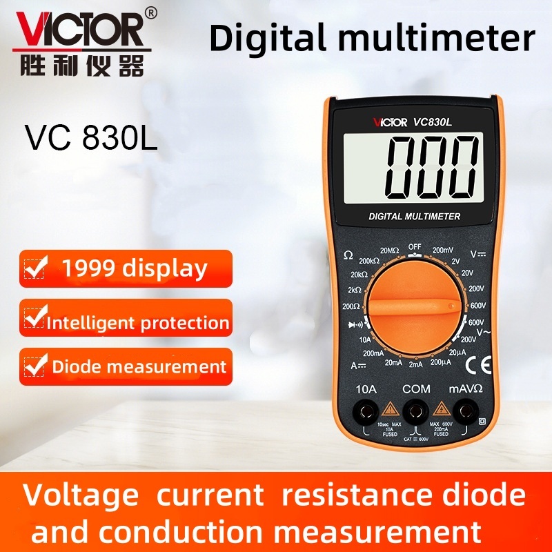 VC830L Victory Digital Multimeter Household Handheld Student Teaching ...