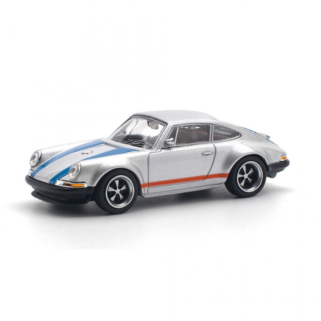 Poprace PR640188 1/64 Porsche Singer Silver Blue Diecast Scale Model ...