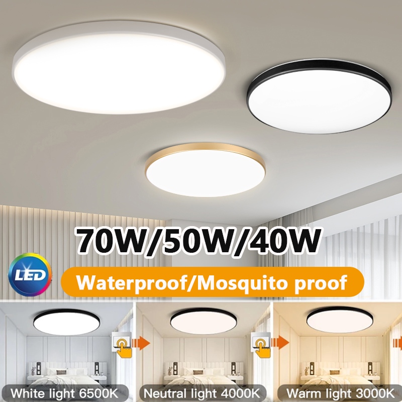 LED Ceiling Light 3 Colors Modern Ceiling Lamp Bedroom Kitchen Living ...