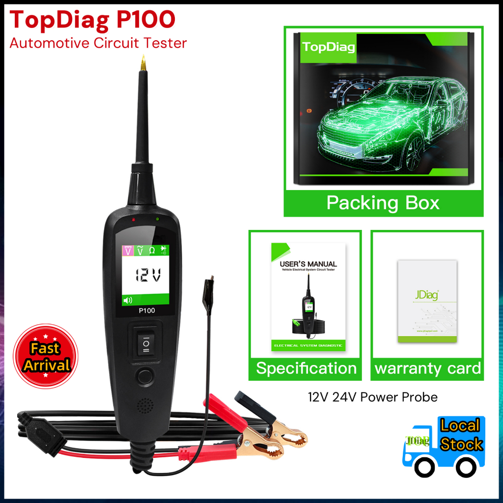 [Local Stock Fast Arrival]⚙️TopDiag P100 Power Circuit Probe Kit ...