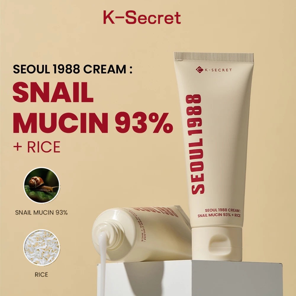 K-SECRET SEOUL 1988 Cream : Snail Mucin 93% + Rice 100ml Moisturizing ...