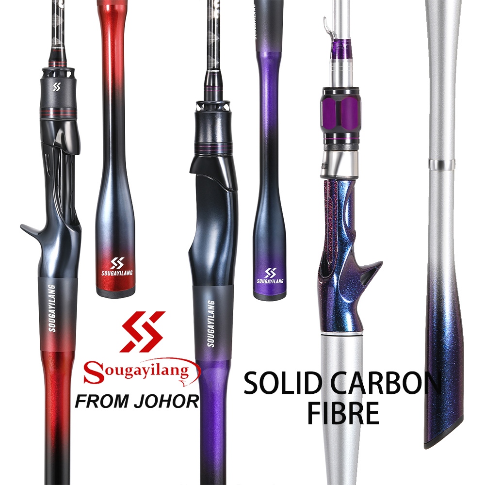 Sougayilang 1.8M Fishing Rod 6-12LB One-piece solid carbon fibre ...