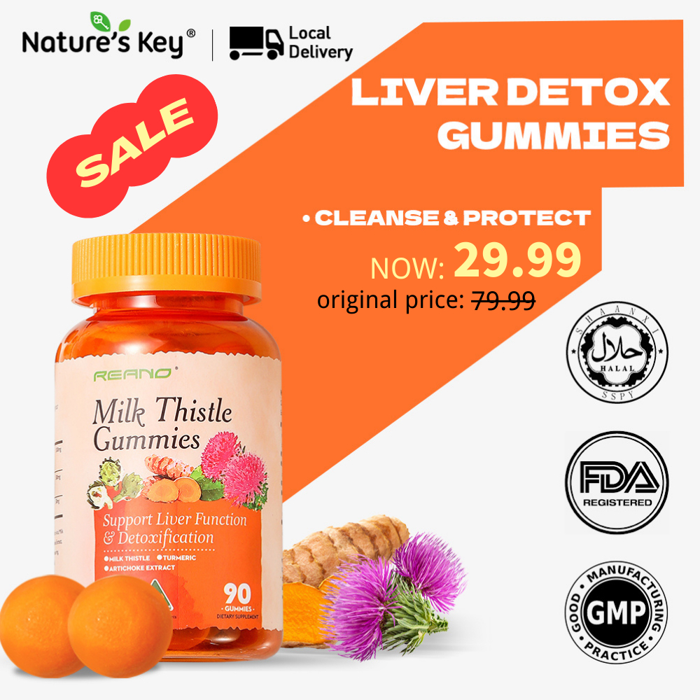 [Clearance Sale]Nature' s Key &Reano Milk Thistle Gummies 80% Silymarin ...