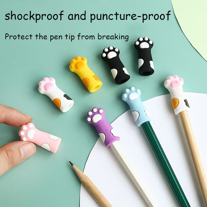 Cute Pencil Cap Pencil Cover Cap Silicone Pencil Cap Cat's Paw Pencil ...