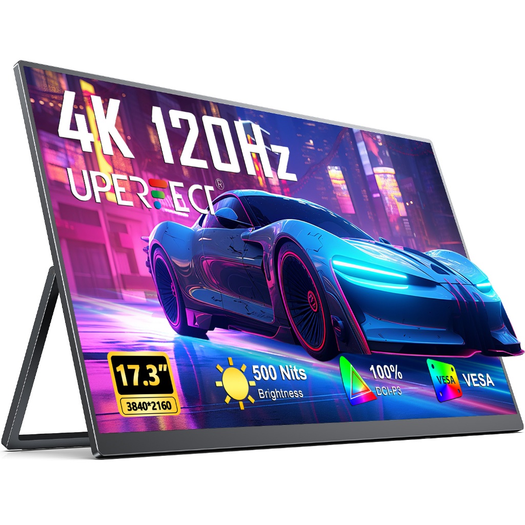 UPERFECT Portable Monitor 17.3''4K 120HZ, Ultra-Slim Portable Laptop ...