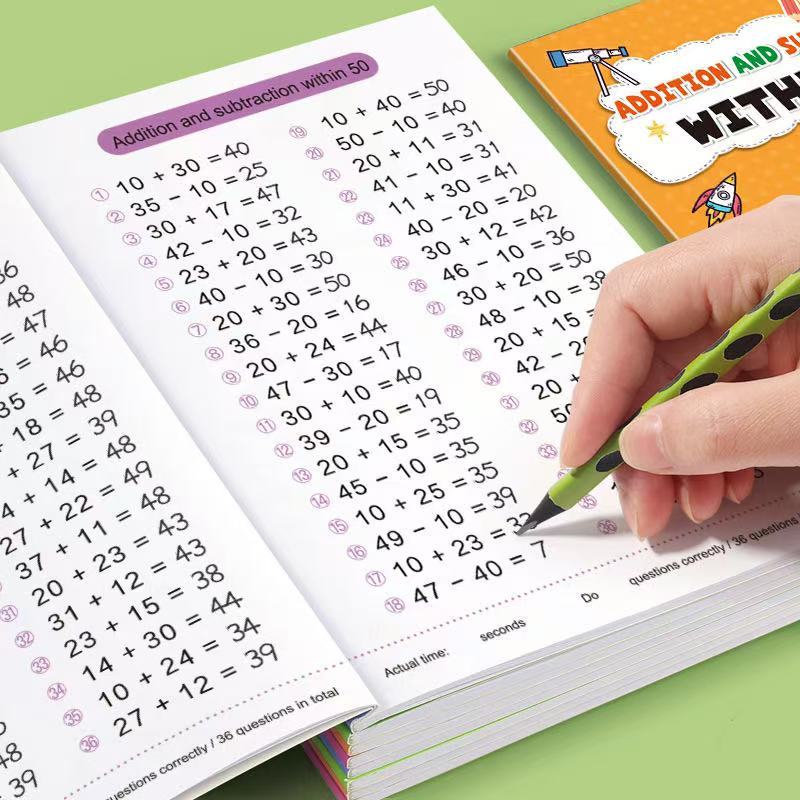 64Pages English Version Maths Mental Arithmetic Addition and ...
