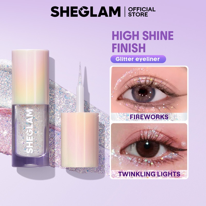 SHEGLAM Party Glitter Eyeliner Liquid Eyeshadow Gel Silver High Shine ...