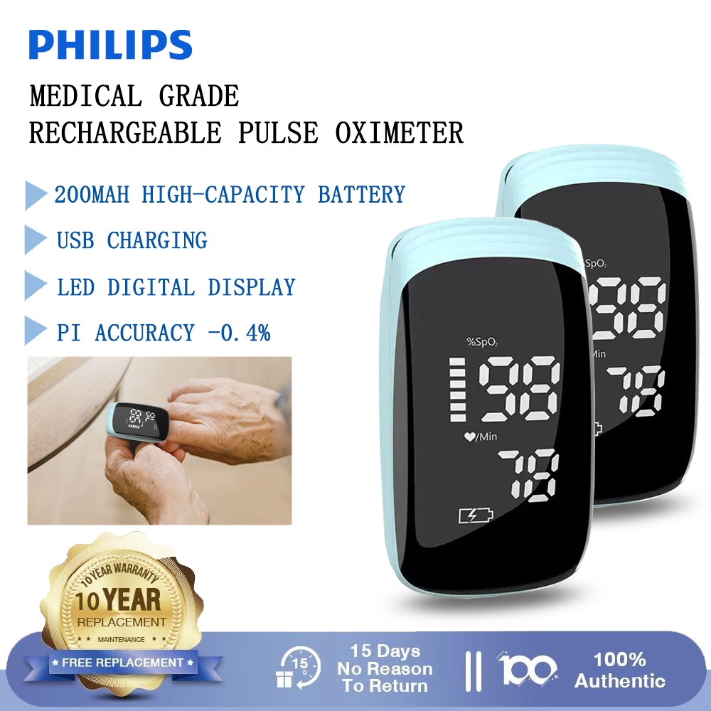 【10-year warranty】philip s rechargeable finger clip pulse oximeter ...