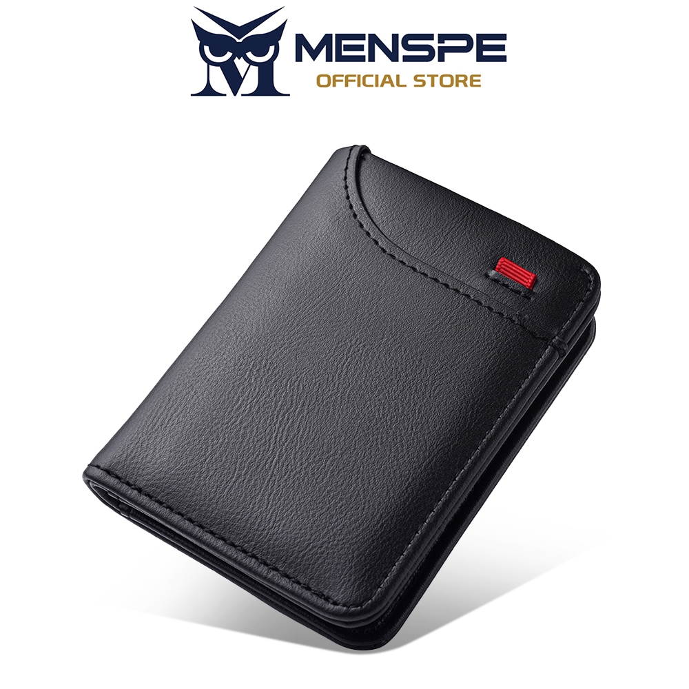 MENSPE Men's Wallet Simple Short Wallet Soft PU Business Wallet Multi ...