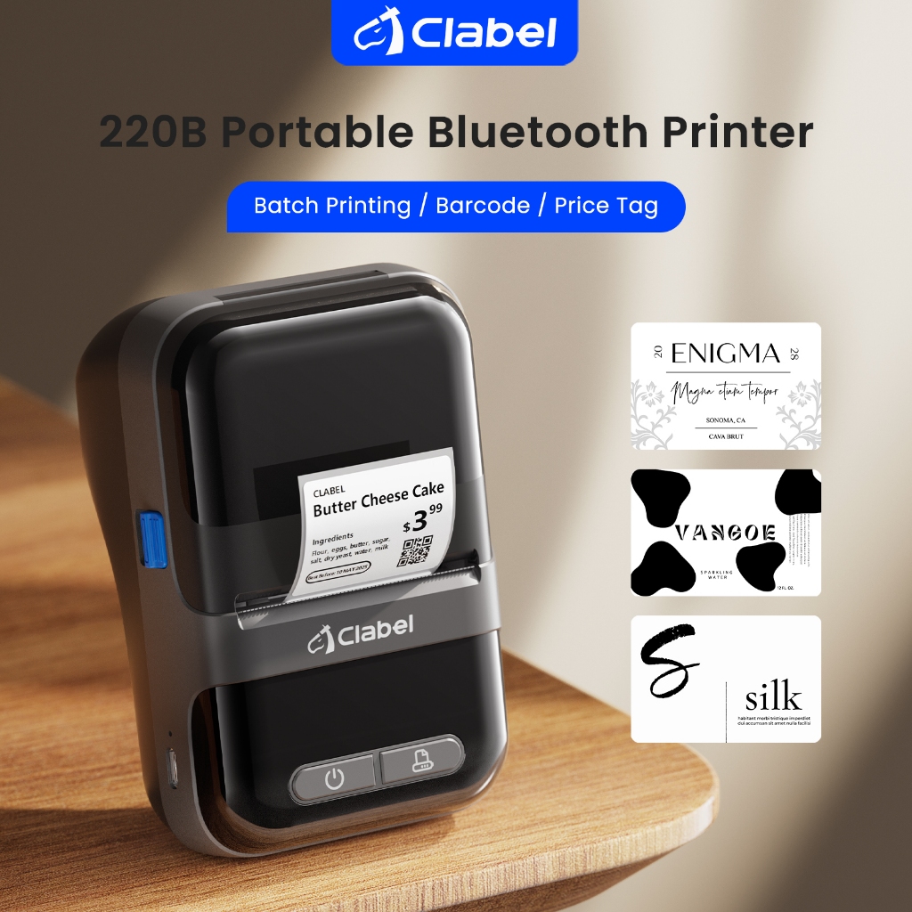 CLABEL 220B Bluetooth Label Printer | Portable Thermal Sticker Maker ...