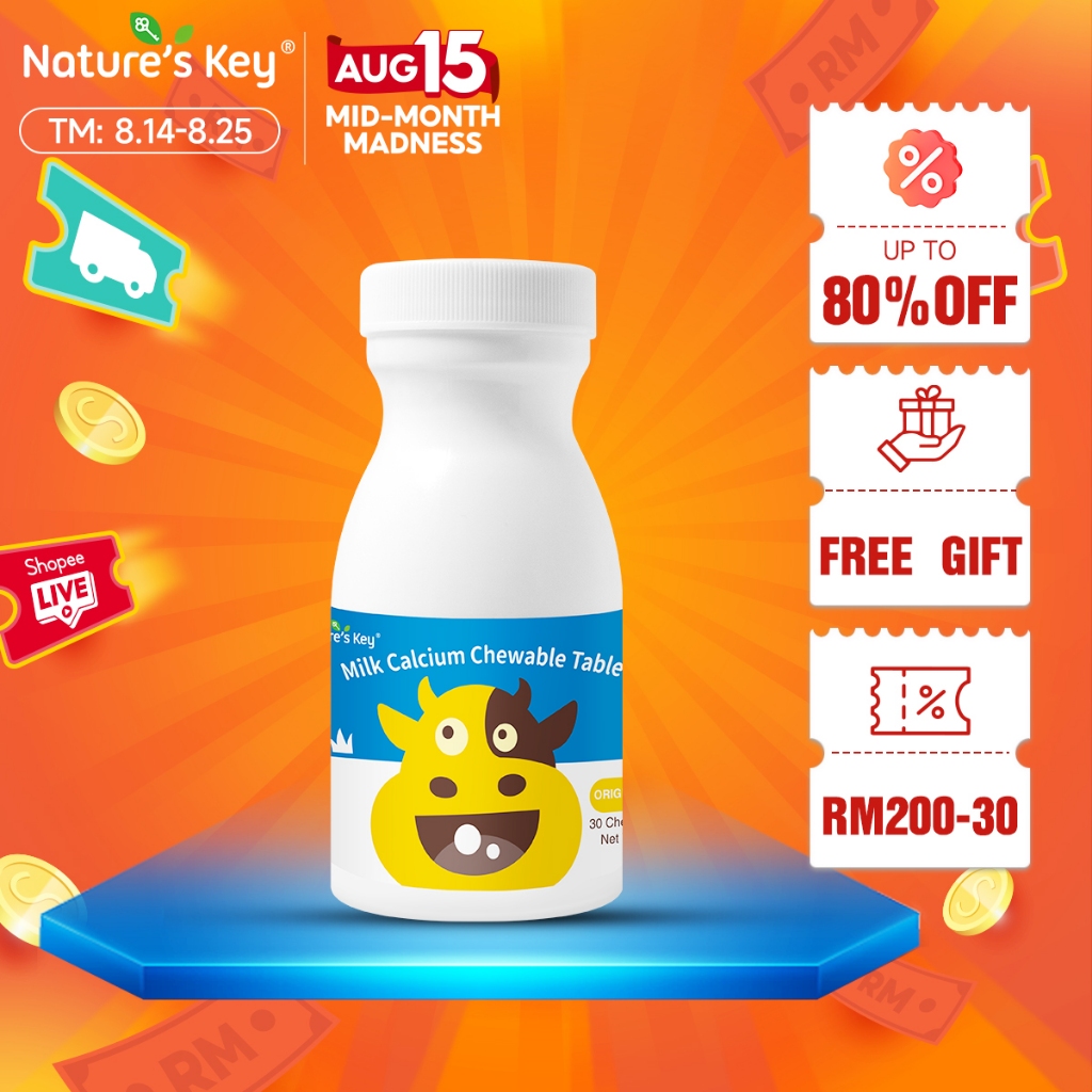 Nature's Key Milk Calcium Chewable Tablets Premium Dairy Calcium Milk ...