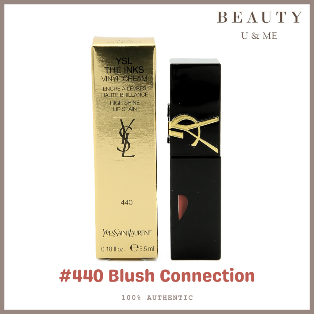 YSL The Inks Vinyl Cream Mirror Shine Liquid Lip Stain 5.5ml (440 Blush ...