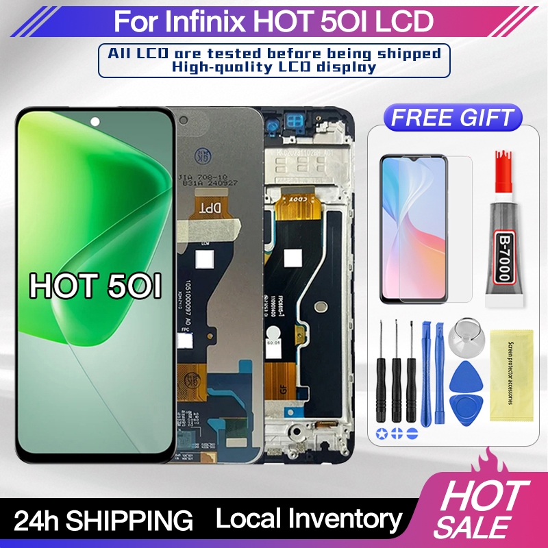 6.7"LCD With Frame For Infinix Hot 50i LCD X6531 X6531B LCD Display ...