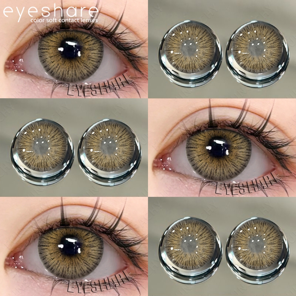 Eyeshare Vienna Brown Gray Contact Lens Doll Eyes Contacts With Case ...