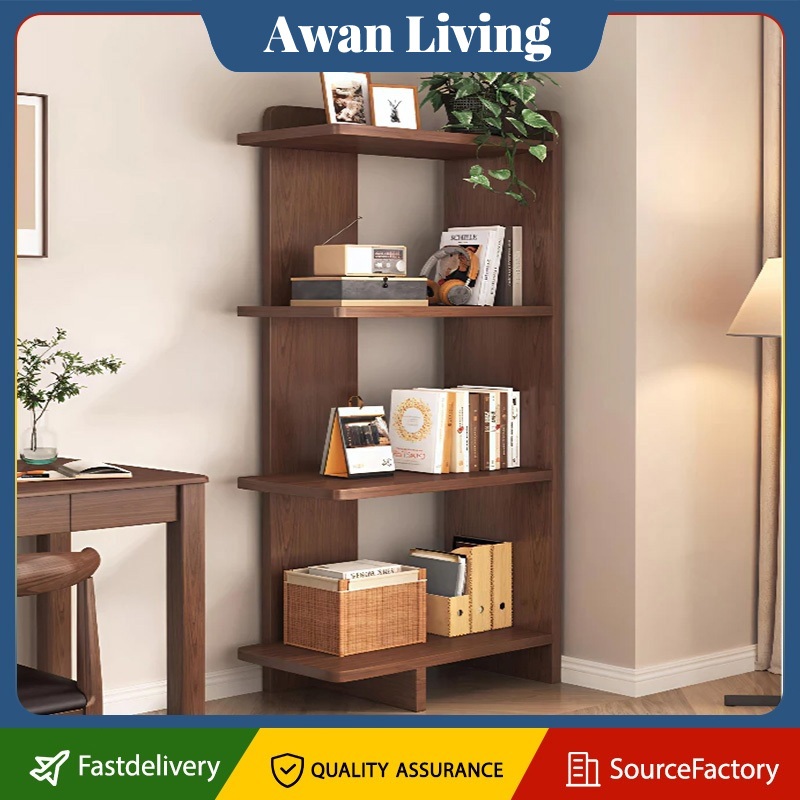 Simple Solid Wood Bookshelf Triangle Multi-Layer Shelf Multi-Layer ...