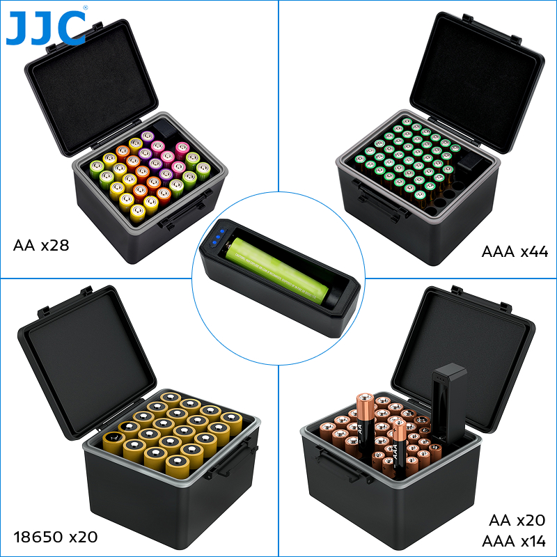 JJC Battery Case for 18650 AA AAA 2A 3A Batteries Storage Box with ...
