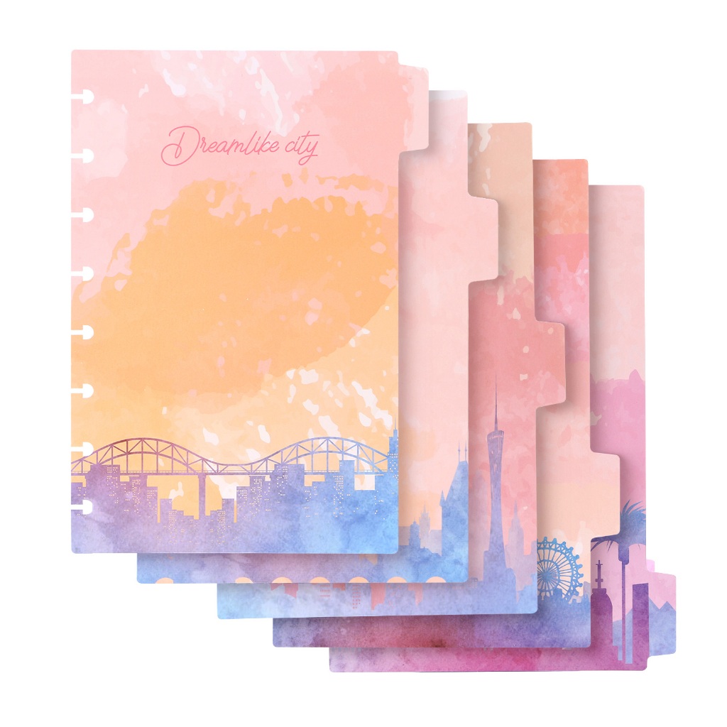 5 Tab DiscBound Dividers, Paper Index Dividers, Assorted Multi-Color ...