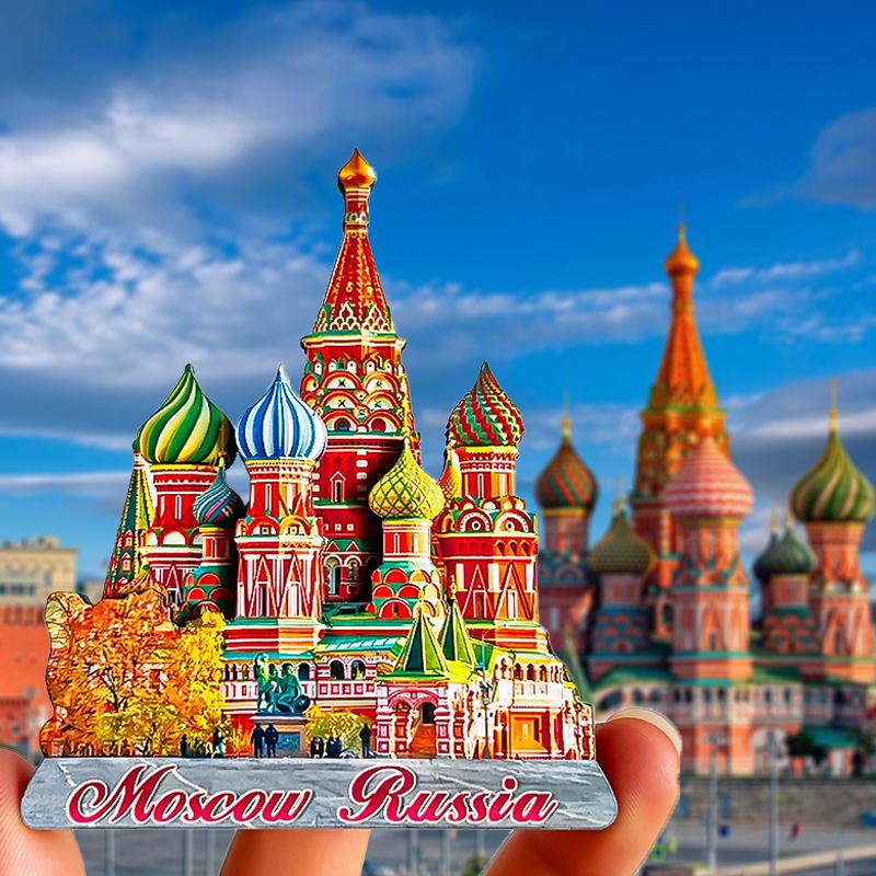 Russia Travel Refrigerator Magnet Kremlin Moscow Castle St. Petersburg ...