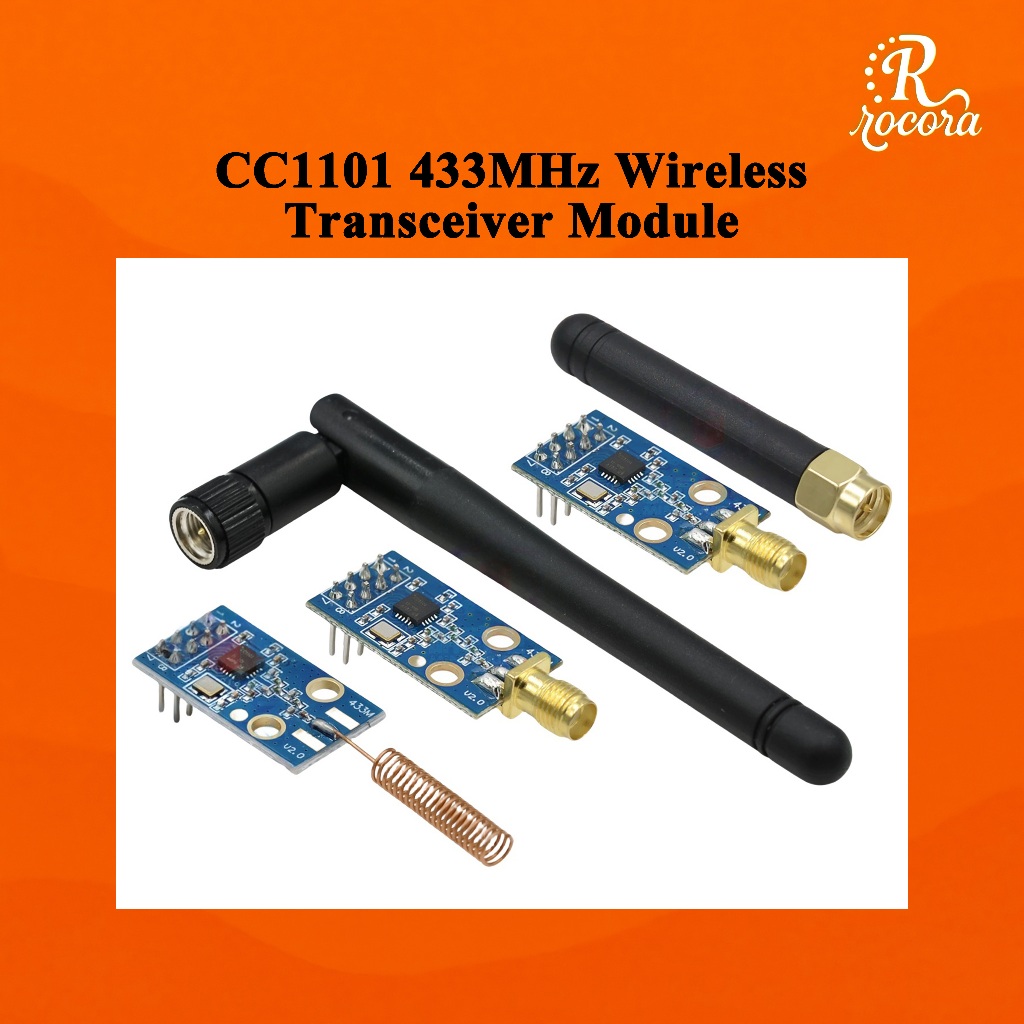 CC1101 433MHz Wireless Transceiver Module with High Gain SMA Antenna ...