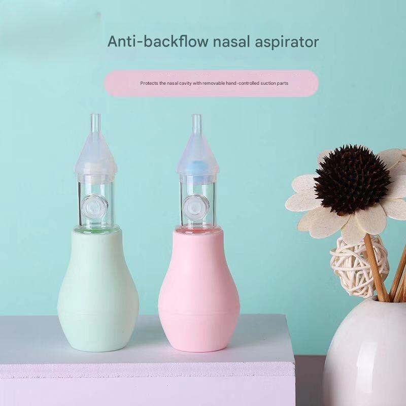Infant Nose Aspirator Silicone Hand-Pressure Cleaner Anti-Refluent ...
