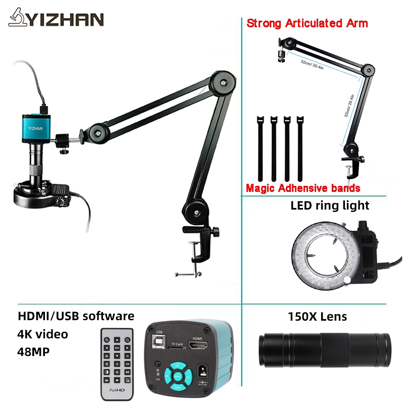 YIZHAN 150X Zoom Lens Electronic Digital Microscope 4K 48MP Soldering ...