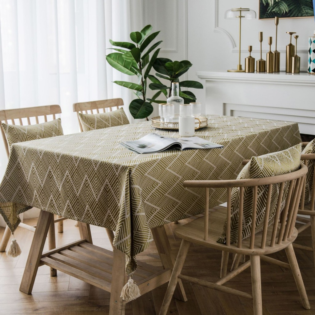 Waterproof Jacquard Table Cloth Elegant Tassel Design Table Cloth ...