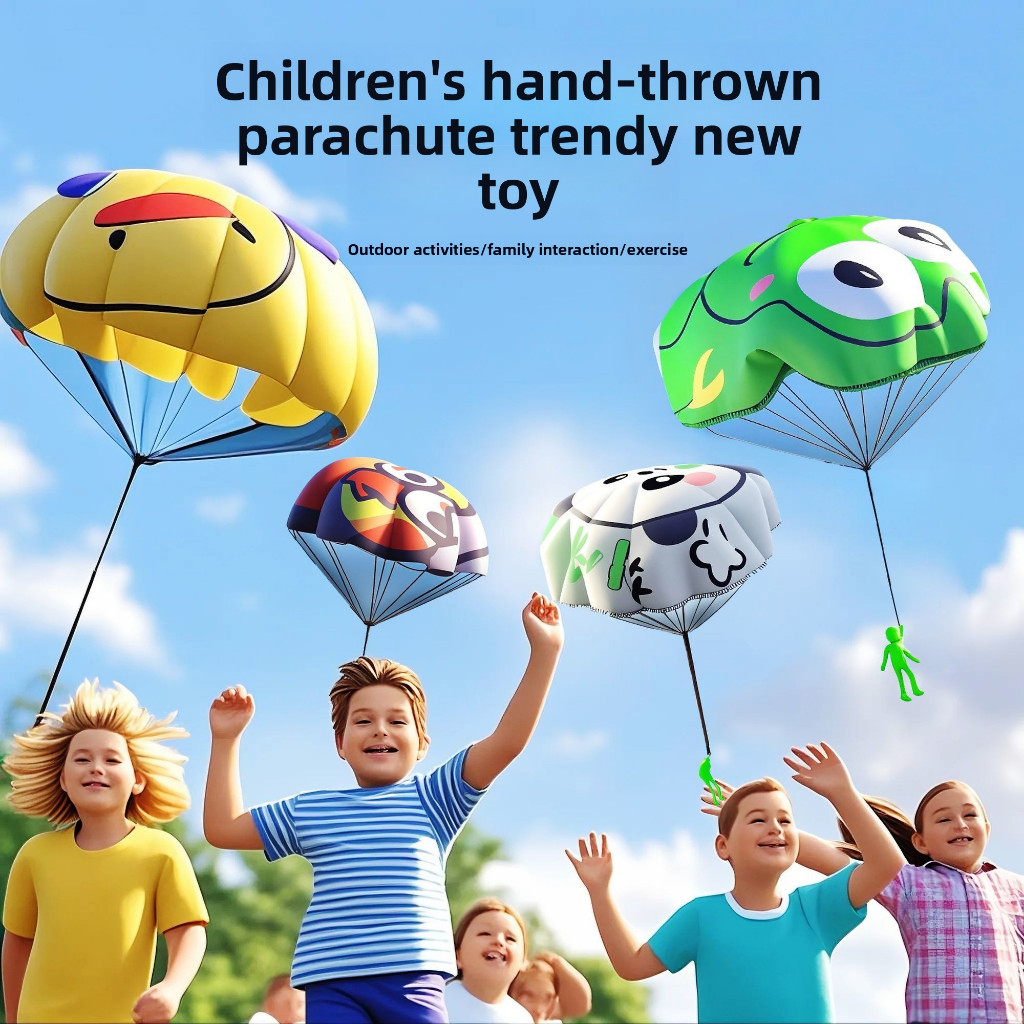 Children Hand Throwing Parachute Park Outdoor Sports Parent-Child ...