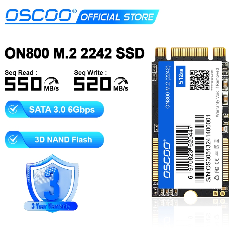 OSCOO ON800 2242 SSD M.2 Hard Drive HDD M.2 SATA 3 SSD 3D NAND Flash ...