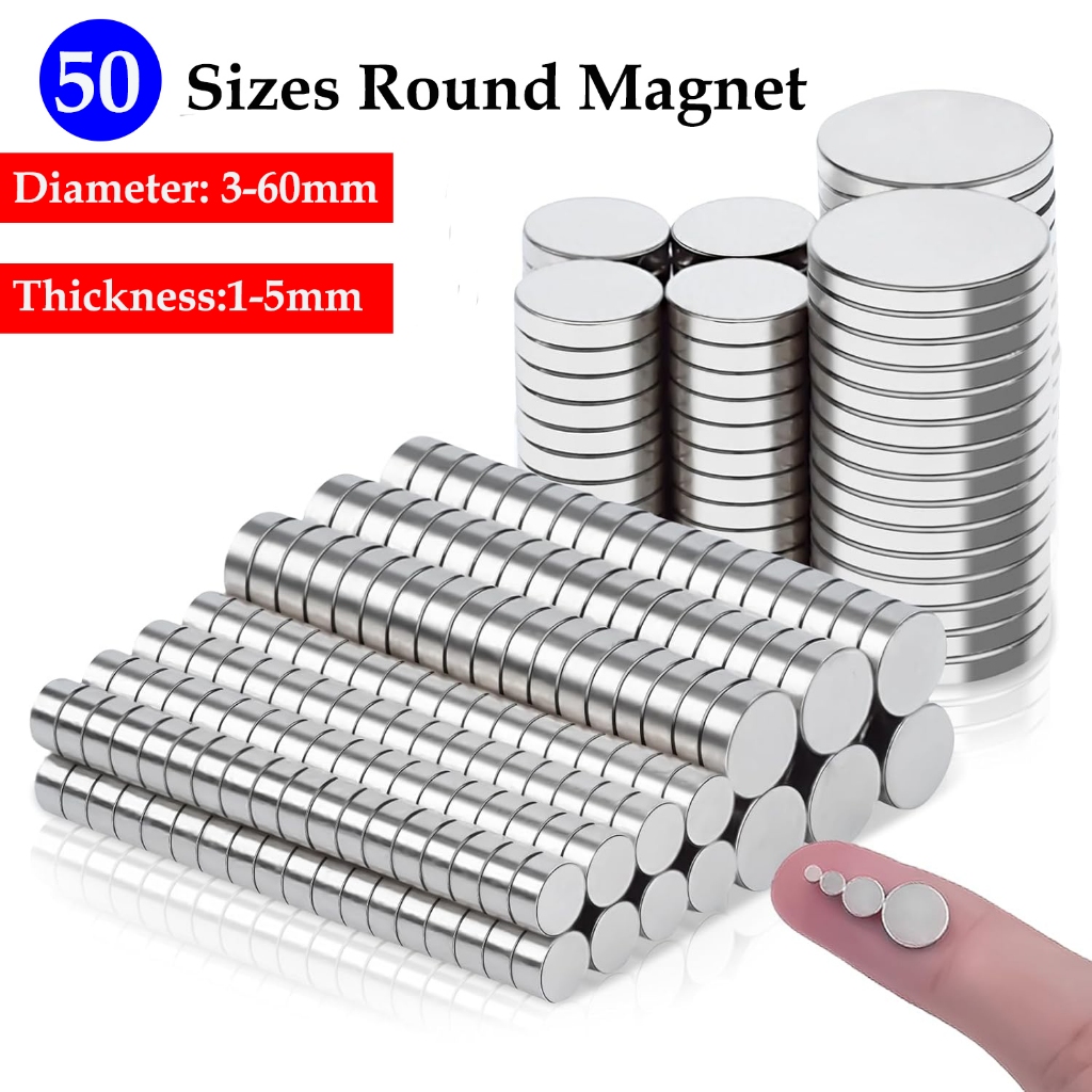 Small Round Magnets, 50 Sizes - Diameter 3mm-60mm, Thickness 1mm-5mm ...