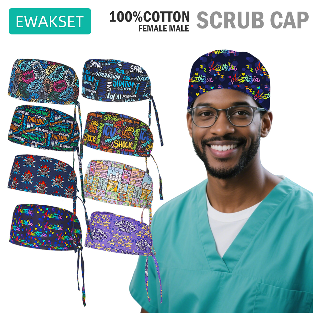 New Operating room anesthesiologist surgical cap pure cotton male ...