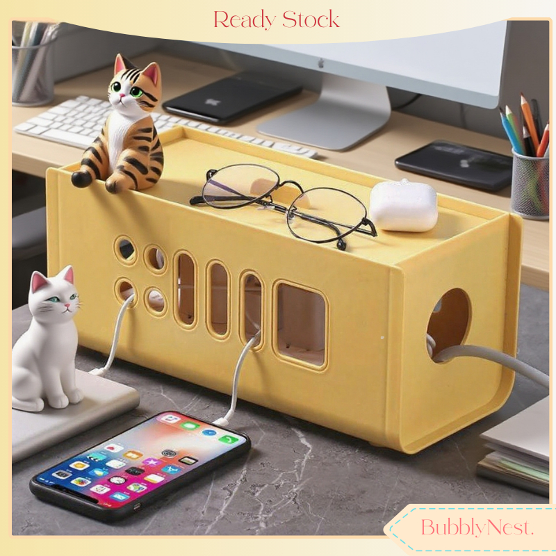 Charger storage Box Cable Management Storage Box – Desktop Organizer ...