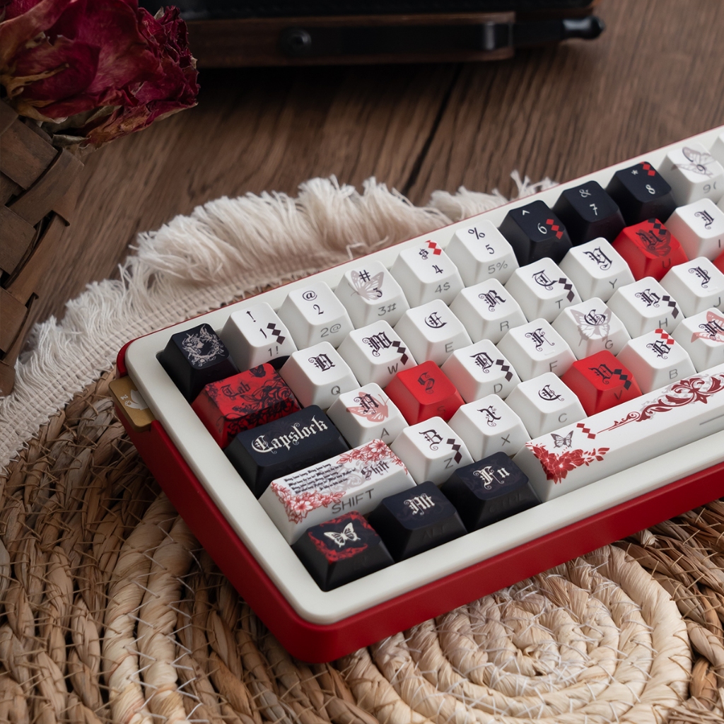 URE Gothic Butterfly Keycaps Side Shine Through PBT keycap set for ...