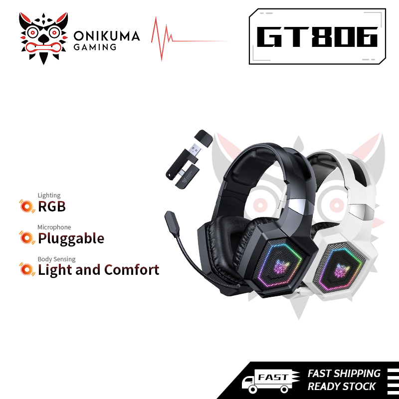【Onikuma GT806】Wireless Gaming Headset/Deep Bass/Clear Mic Noise ...