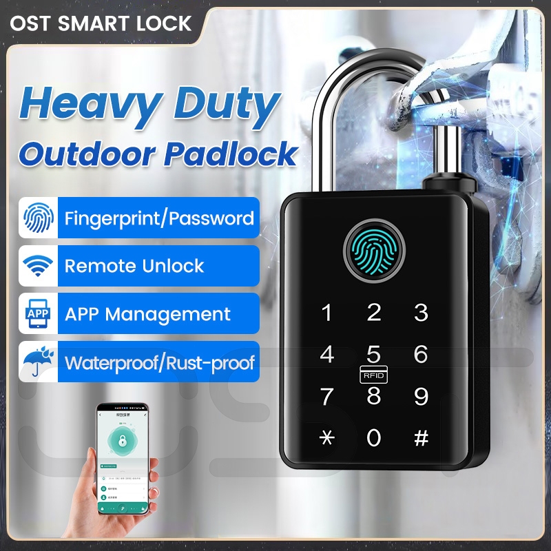 TUYA Smart Password Padlock Heavy Duty Waterproof Digital Fingerprint ...