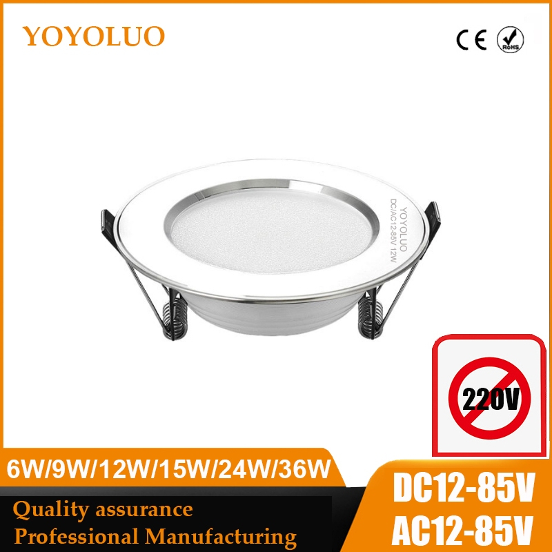 DC AC 12v 24v 36V 48V Ultra Thin Integrated LED Downlight Low 6W 9W 12W ...