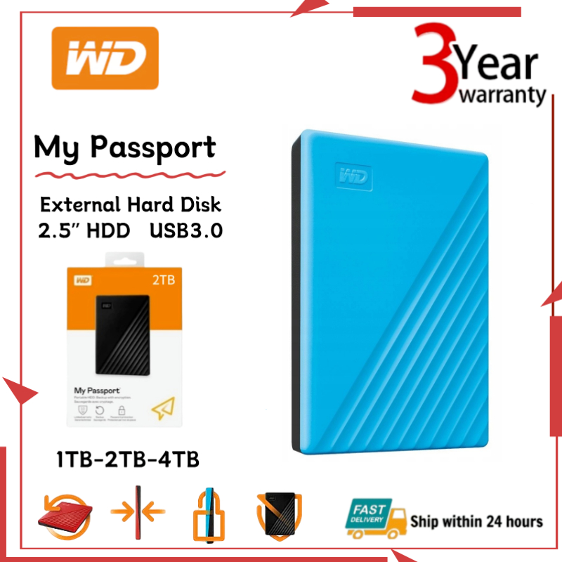 Western Digital hard disk Blue My Passport 2TB/4TB USB3.0 HDD 2.5 ...