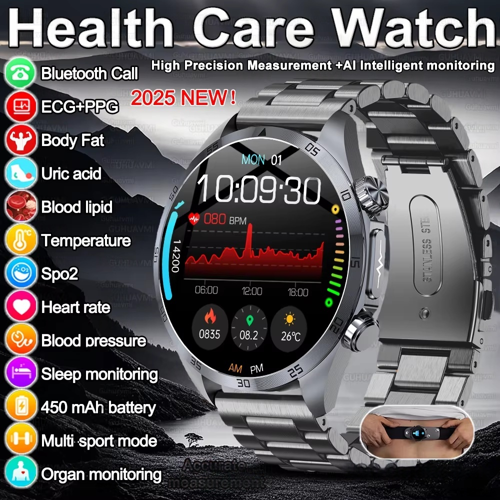 2025 New Pulse Therapy Electrotherapy CES Sleep ECG+PPG Smart Watch BP ...