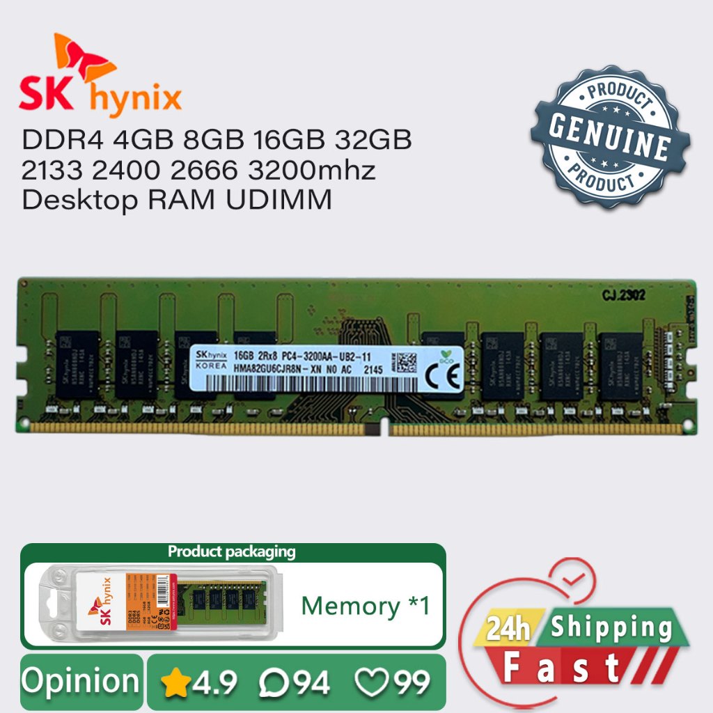SK Hynix ddr4 8g 16g 4g 3200 2133 2400 2666 Desktop memory udimm pc4 ...