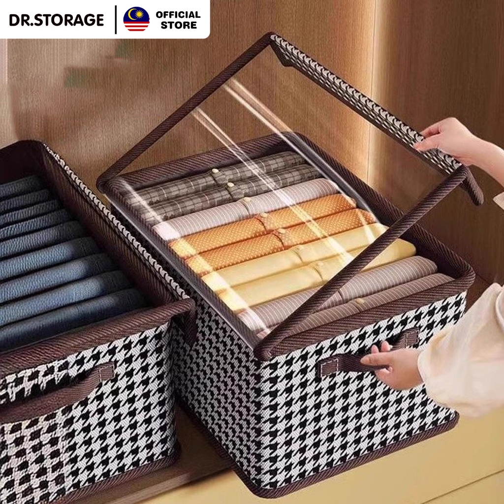 DR.STORAGE Foldable Clothes Storage Box with Steel Frame Clothes ...