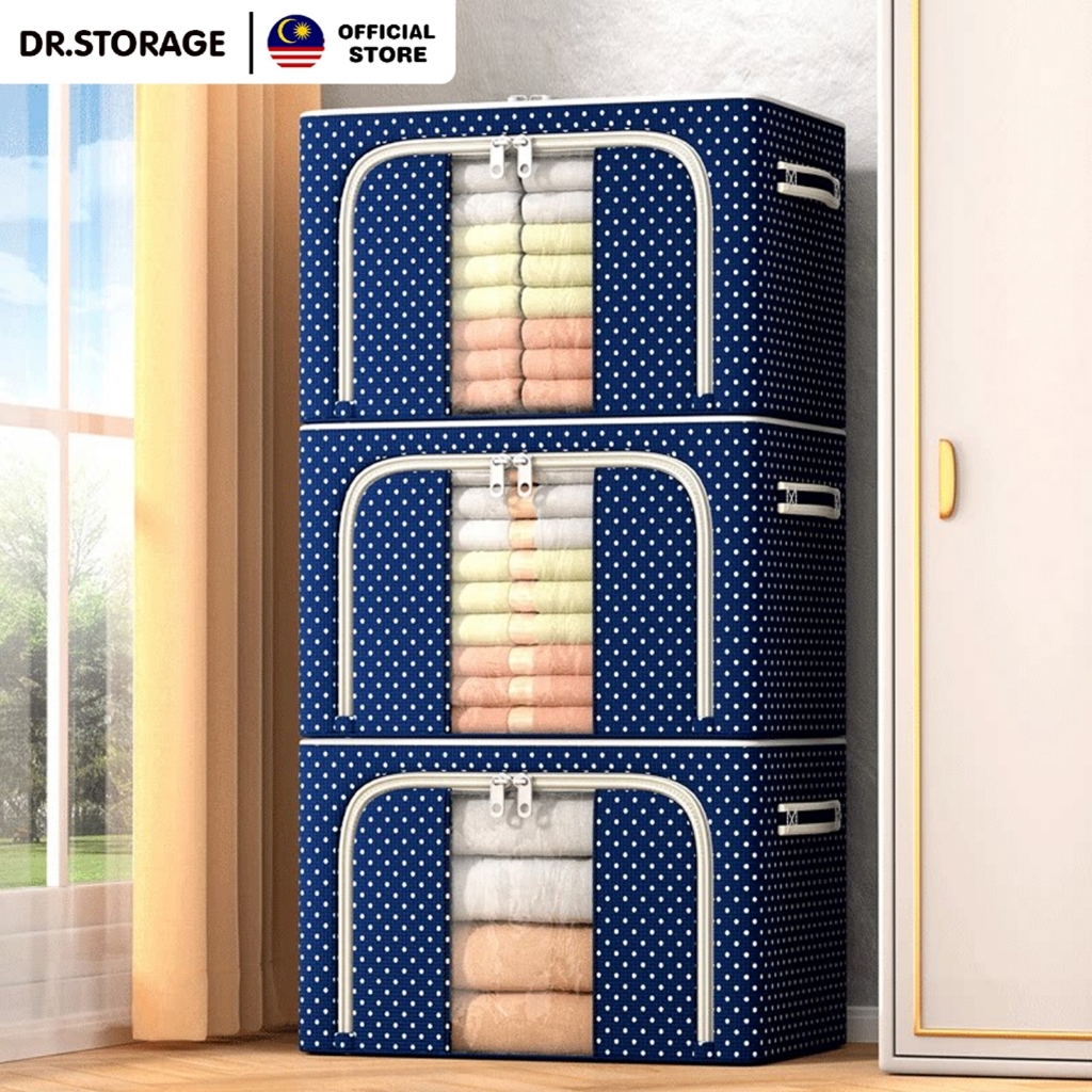 DR.STORAGE 24L/66L/100L Foldable Storage Box Organizer Kotak Baju ...