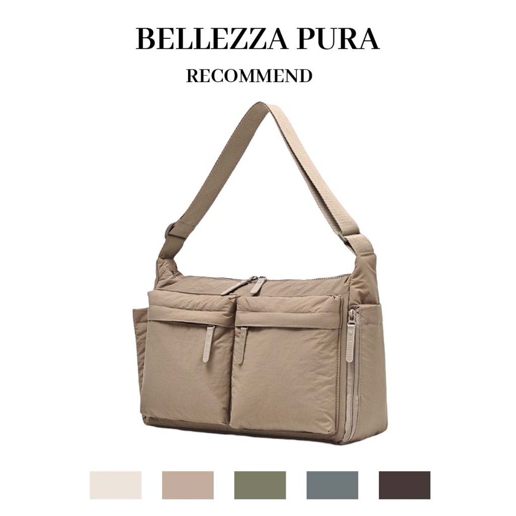 BELLEZZA PURA Casual Sling Bag Lightweight Nylon Bag Korean Style Multi ...